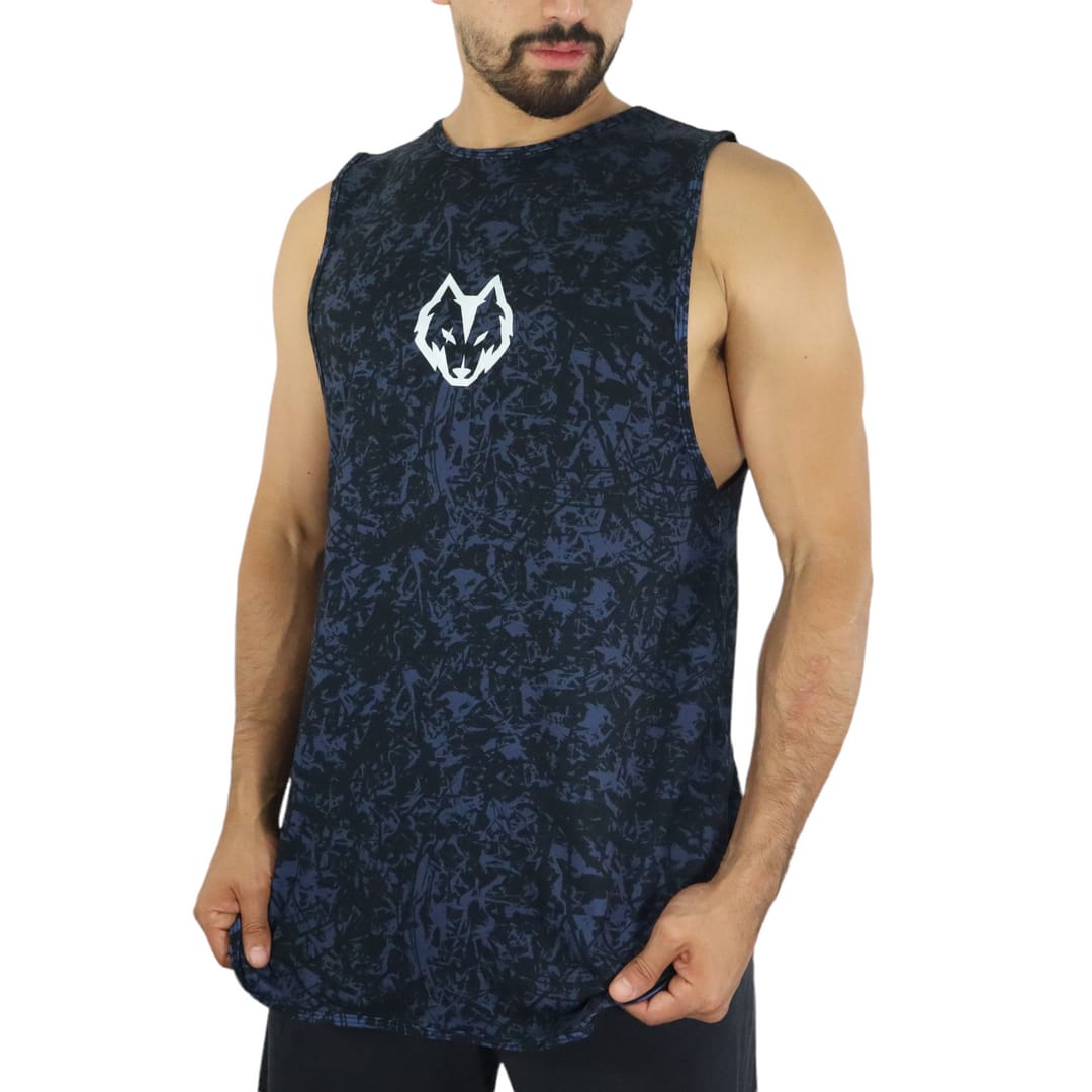 Tank Top Bad wolf - Azul Jaspe — suplementosmx