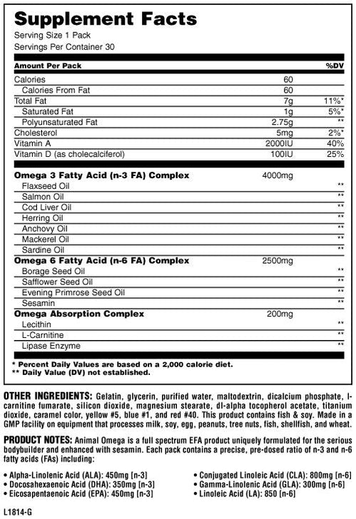 Animal Omega- 30 packs — suplementosmx